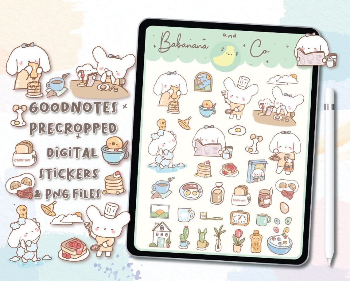 Good Morning Digital Stickers | Goodnotes Stickers | Cute Hand Draw ...