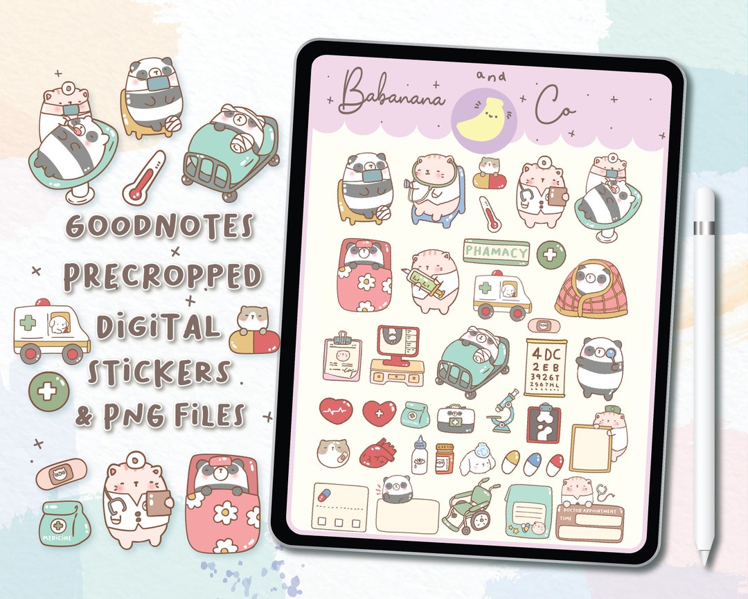 Medical Digital Stickers Goodnotes Stickers Cute Hand Draw Digits ...