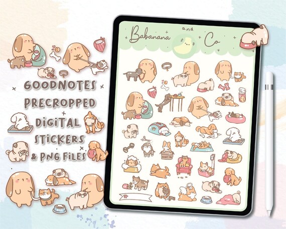 Dog Life Digital Stickers Goodnotes Stickers Cute Hand - Etsy