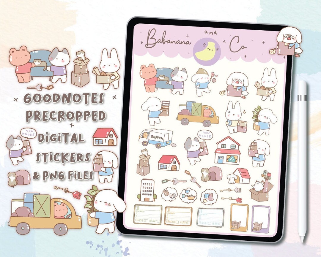 House Moving Digital Stickers | Goodnotes Stickers | Cute Hand Draw ...