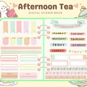 Afternoon Tea Theme Digital Stickers | Goodnotes Stickers | Cute Hand ...