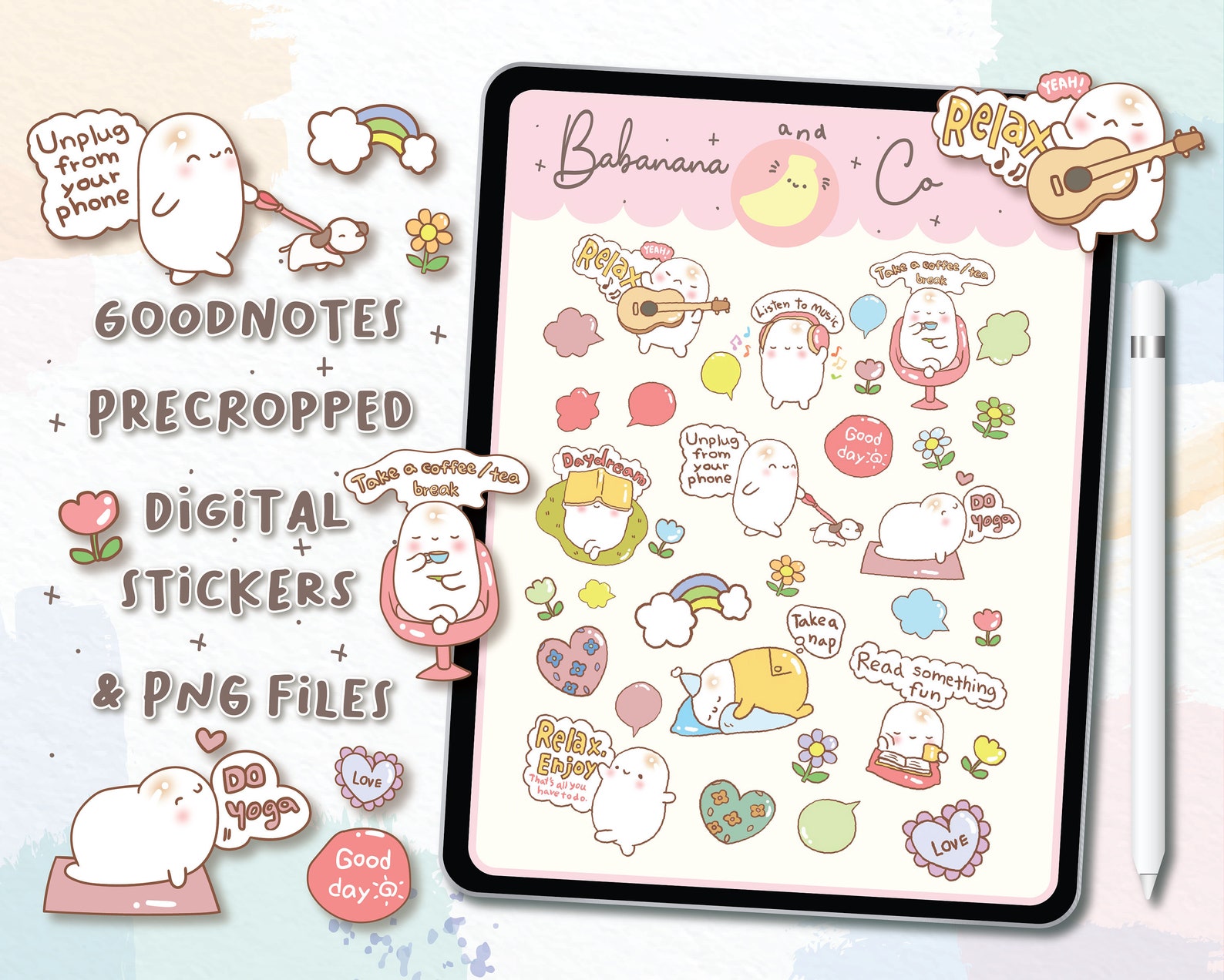 Digital Stickers. GOODNOTES stickers. Cute Hand Draw Digital | Etsy