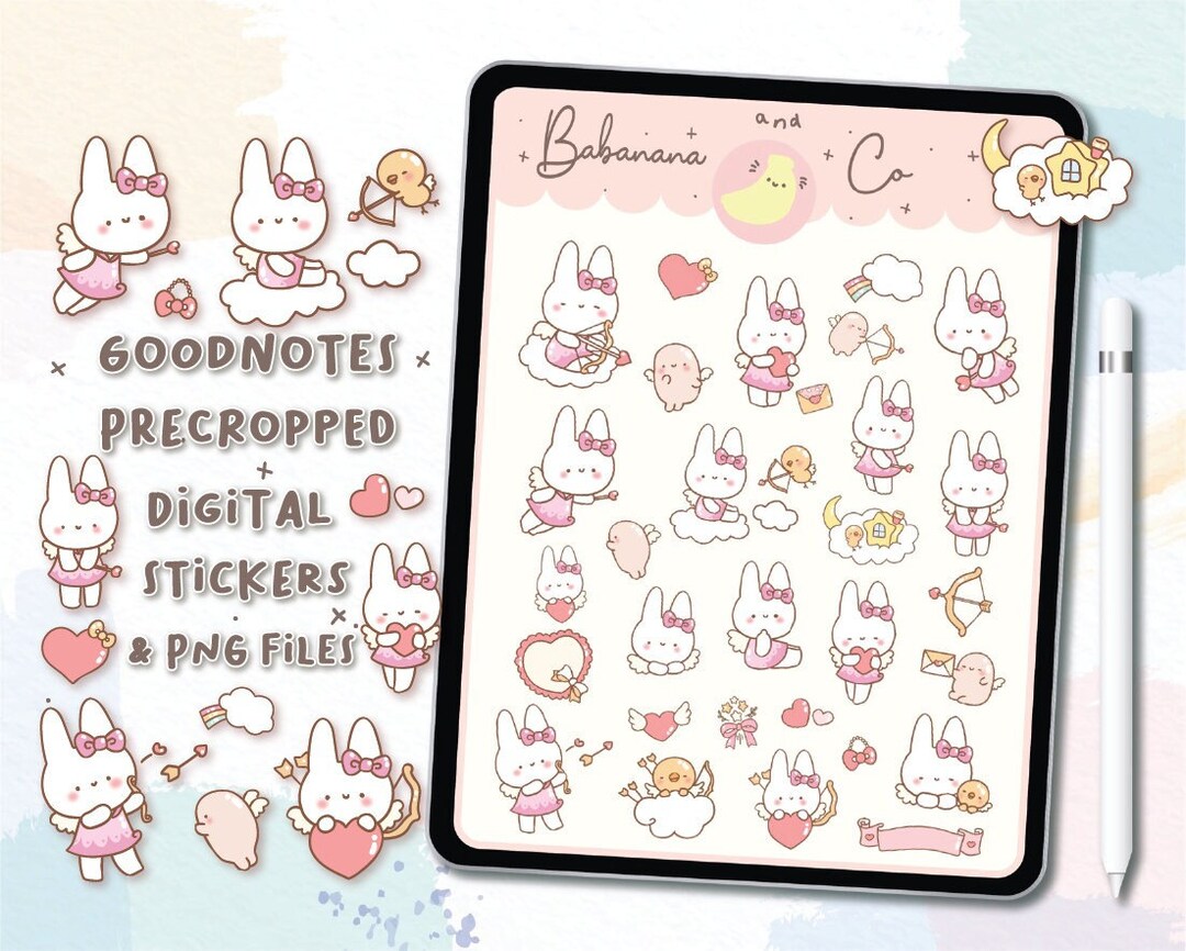 Cute Angel Digital Stickers Goodnotes Stickers Cute Hand - Etsy