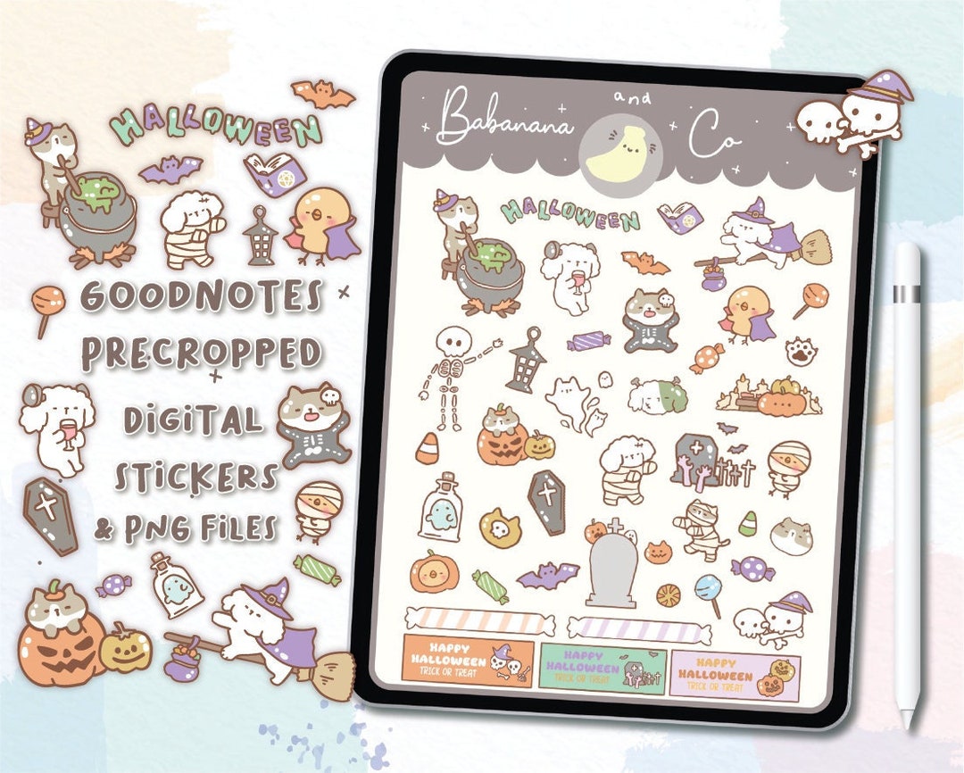 Happy Halloween Digital Stickers | Goodnotes Stickers | Cute Hand Draw ...