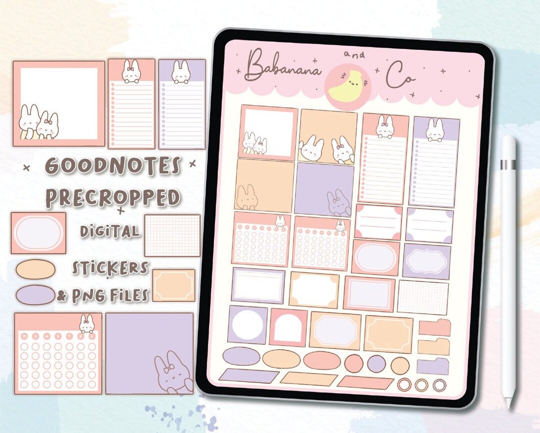 Lovely Notes Digital Stickers | Goodnotes Stickers | Cute Hand Draw ...