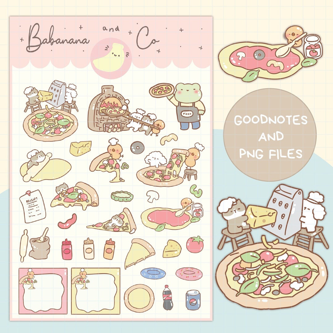 I Love Pizza Digital Stickers | Goodnotes Stickers | Cute Hand Draw ...