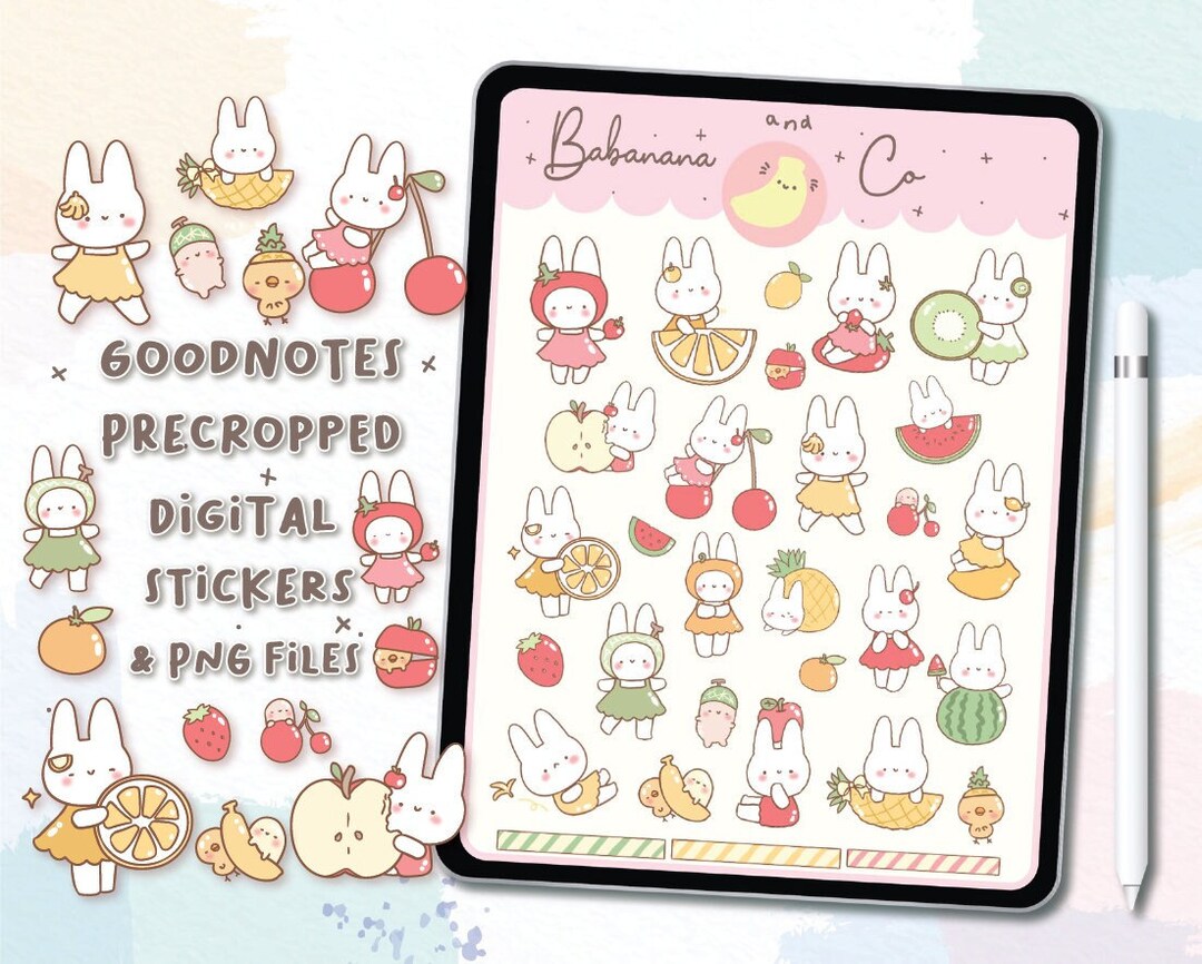 Mix Fruits Digital Stickers Goodnotes Stickers Cute Hand - Etsy