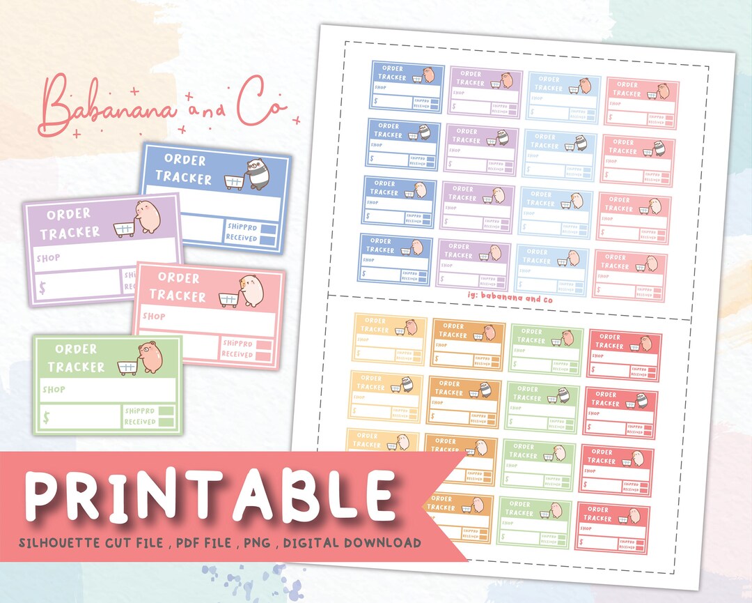 Order Tracker Printable,digital Stickers,hand Drawn Design,printable ...