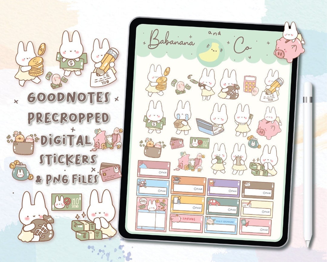 Money Digital Stickers | Goodnotes Stickers | Cute Hand Draw | Digits ...