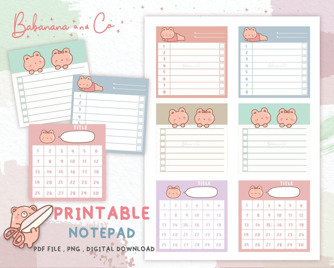 Mini Plan Note,note Pad Digital Digits Stickers ,cute Printable Notepad ...