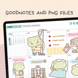 Sick Day Digital Stickers | Goodnotes Stickers | Cute Hand Draw ...