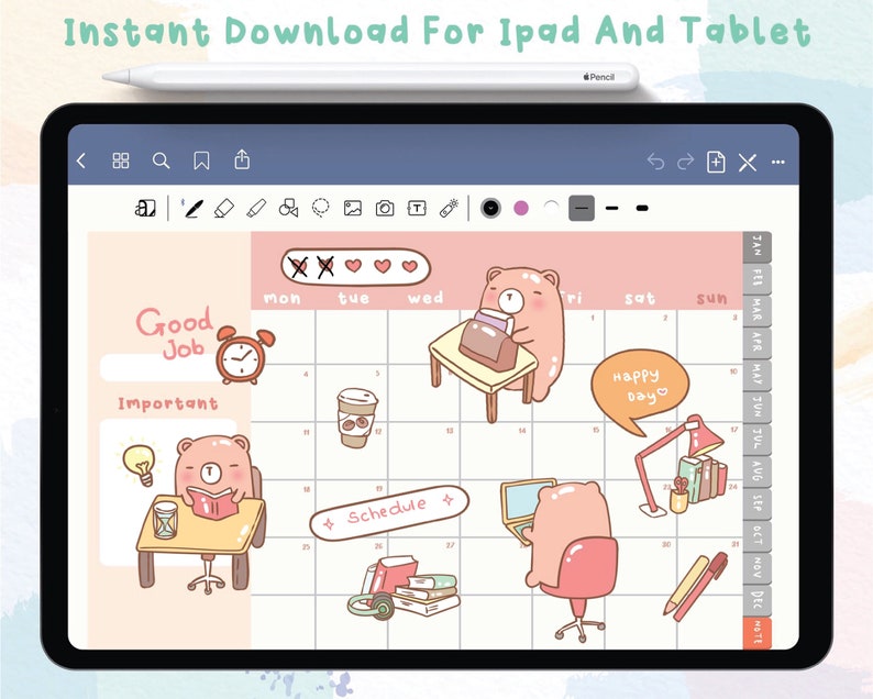 Back to School Digital Stickers Goodnotes Stickers Cute - Etsy