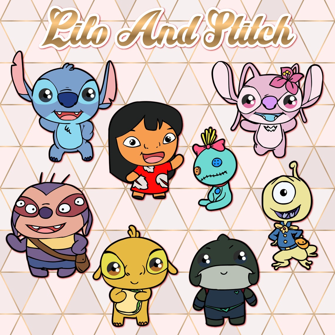 Lilo And Stitch Clipart Kawaii Design Download Cute Lilo | Etsy