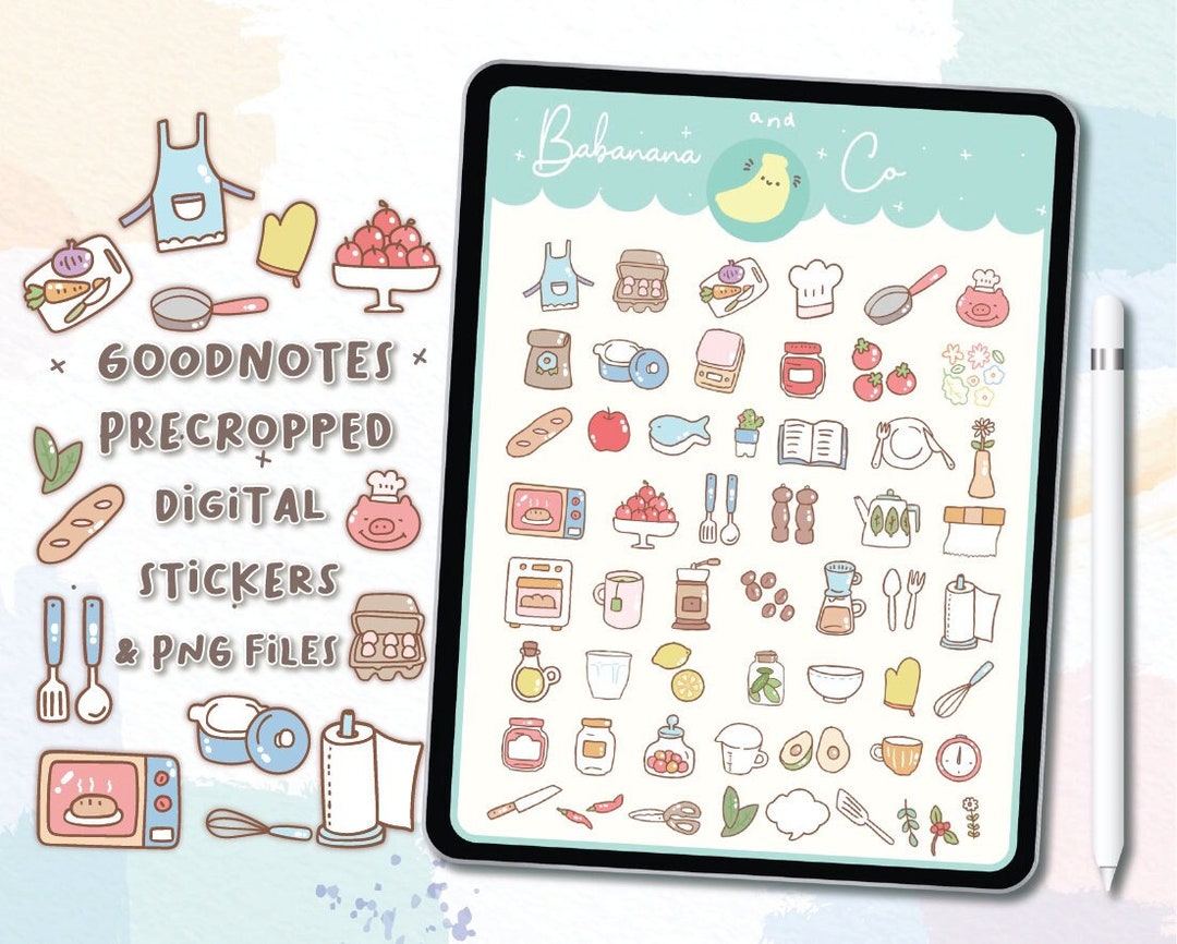 Cooking Icons Digital Stickers | Goodnotes Stickers | Cute Hand Draw ...