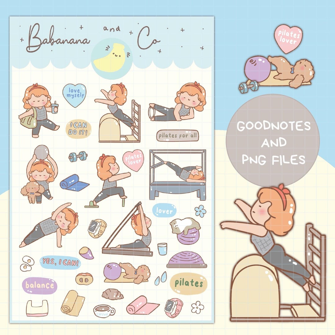 Pilates Lover Digital Stickers | Goodnotes Stickers | Cute Hand Draw ...