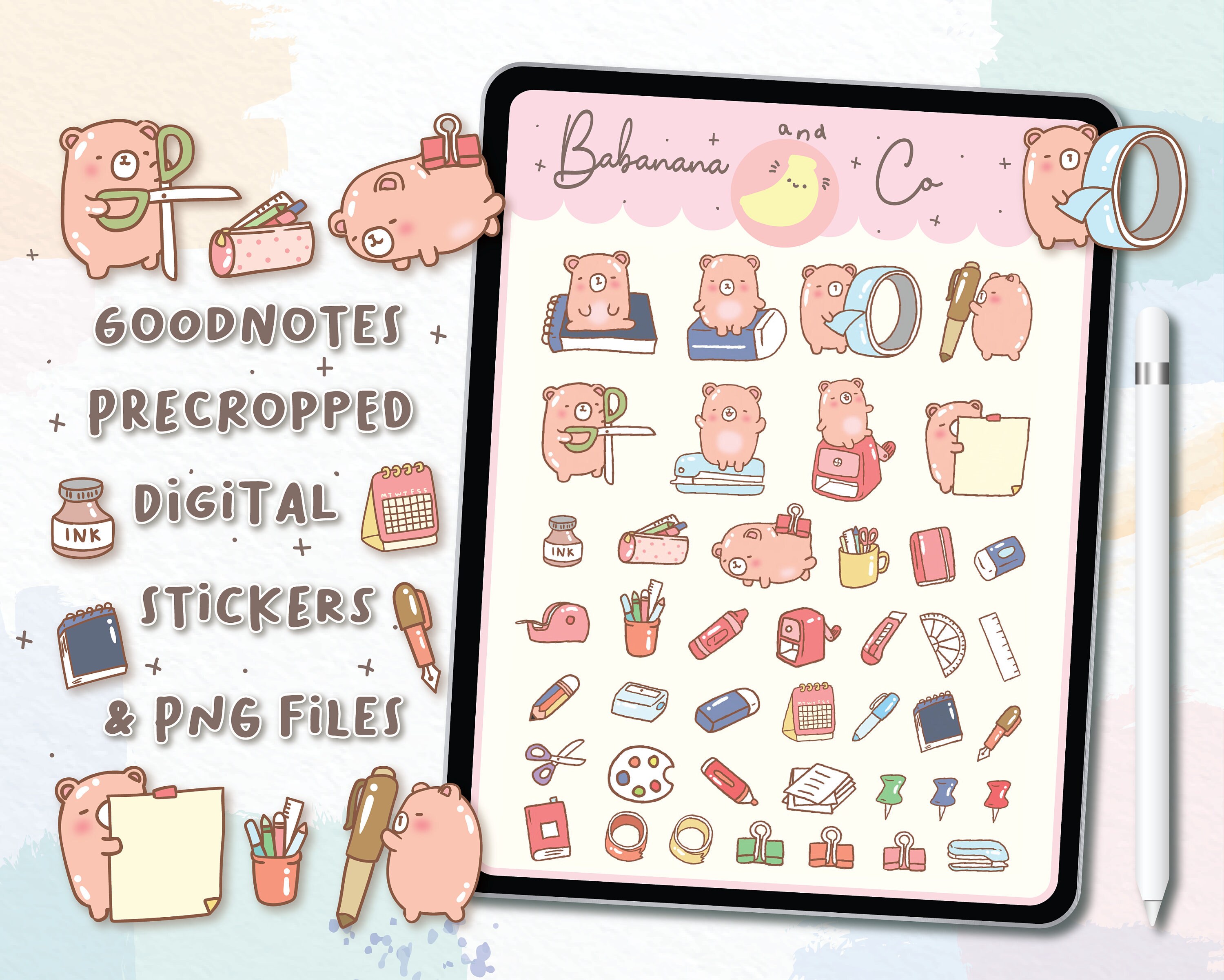 Digital Stickers Book. Cute Hand Draw Digital Planner Stickers | Etsy