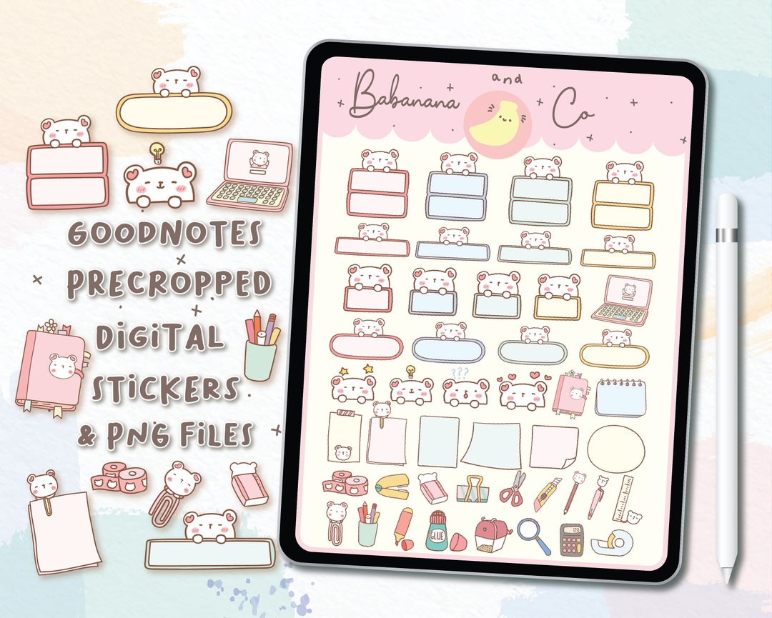 Stationary Doodles Digital Stickers | Goodnotes Stickers | Cute Hand ...