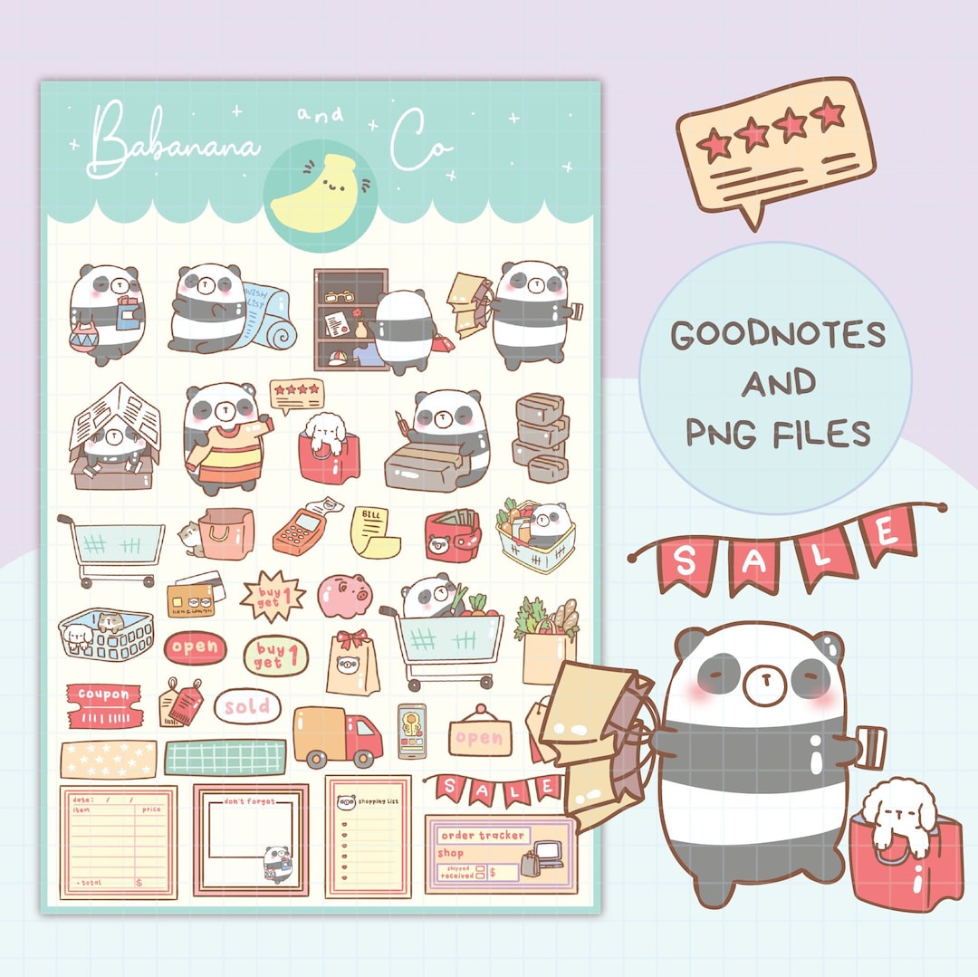 Shop Day Digital Stickers | Goodnotes Stickers | Cute Hand Draw ...