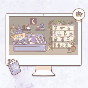 Cute Witch Desktop Wallpaper Organizer| Mac and Windows Organizer | Mac ...