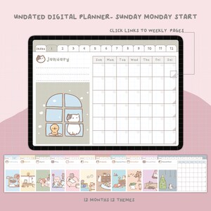 New Undated Digital Planner for Goodnotes | Undated Calendar | Monthly ...