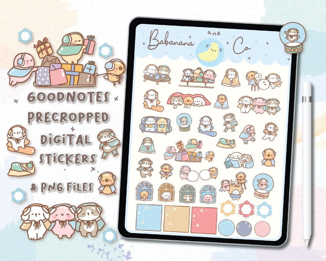Cute Winter Digital Stickers | Goodnotes Stickers | Cute Hand Draw ...