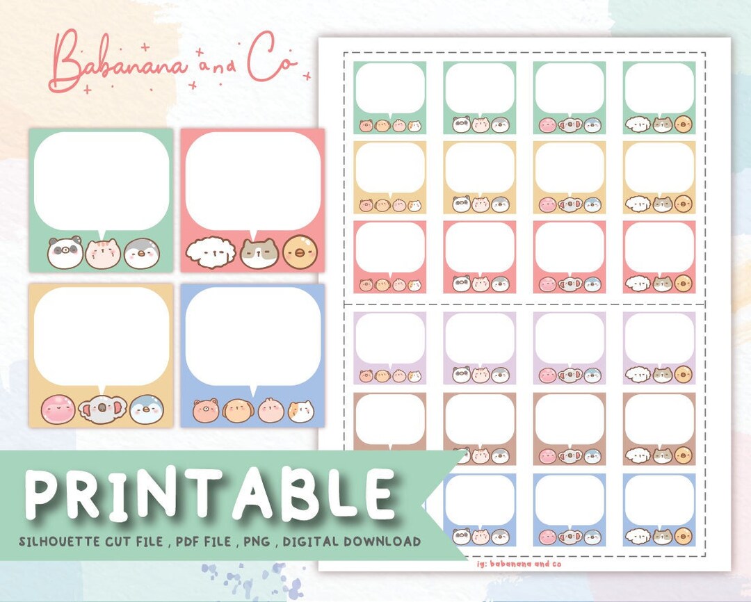 Cute Memo Pad,printable Planner Stickers ,digital Stickers,bullet ...