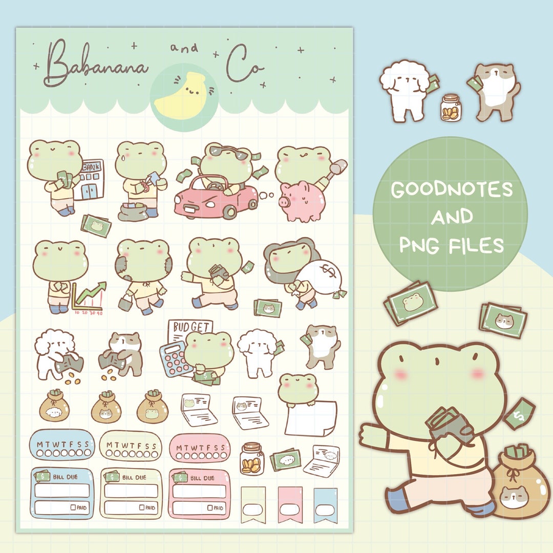 Money Digital Stickers | Goodnotes Stickers | Cute Hand Draw | Digits ...