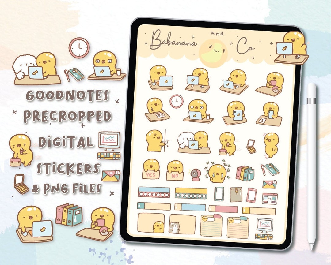 Work Digital Stickers | Goodnotes Stickers | Cute Hand Draw | Digits ...