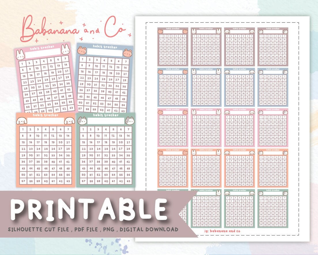 Cute Habit Trackerprintable Planner Stickers digital - Etsy