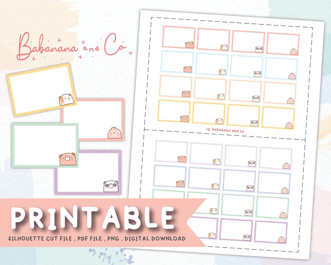 Notepad Boxes Printable ,digital Stickers,hand Drawn Design,printable ...