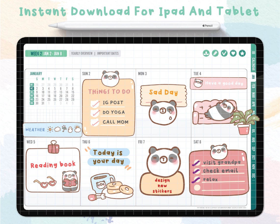 Memo Note Digital Stickers Goodnotes Stickers Cute Hand - Etsy