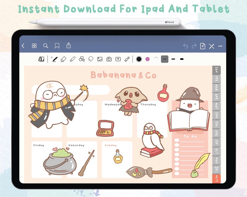 Cute Wizard Digital Stickers Goodnotes Stickers Cute Hand - Etsy