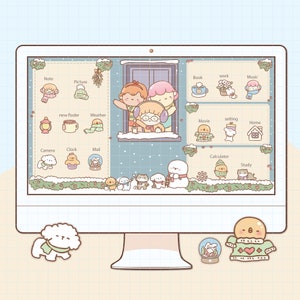 Cute Winter Desktop Wallpaper Organizer| Mac and Windows Organizer ...