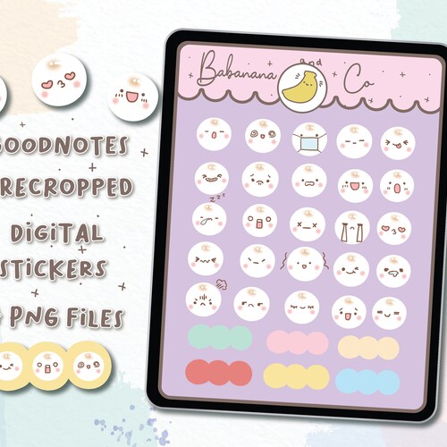 Cute Girl Digital Sticker Pack Kawaii Goodnotes Stickers - Etsy