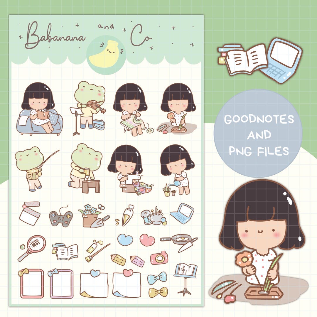 My Hobbies Digital Stickers | Precropped Pngs | Goodnotes Planner ...