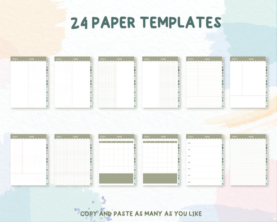 Digital Illustrated Cats&plants Designs Notebookhyperlinked - Etsy