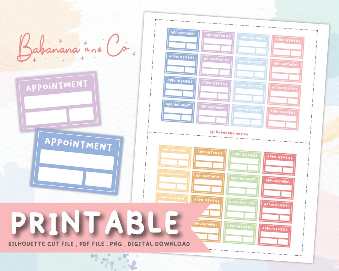 Appointment Printable,digital Stickers,hand Drawn Design,printable ...