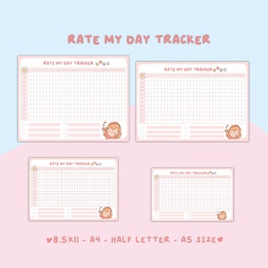 Rate My Day Printable Template, Daily Rating Log, Daily Mood Tracker ...