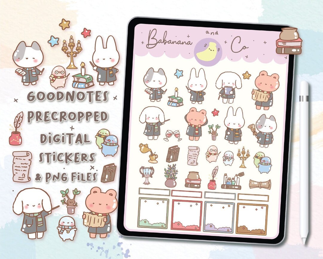 Cute Wizard Digital Stickers | Goodnotes Stickers | Cute Hand Draw ...