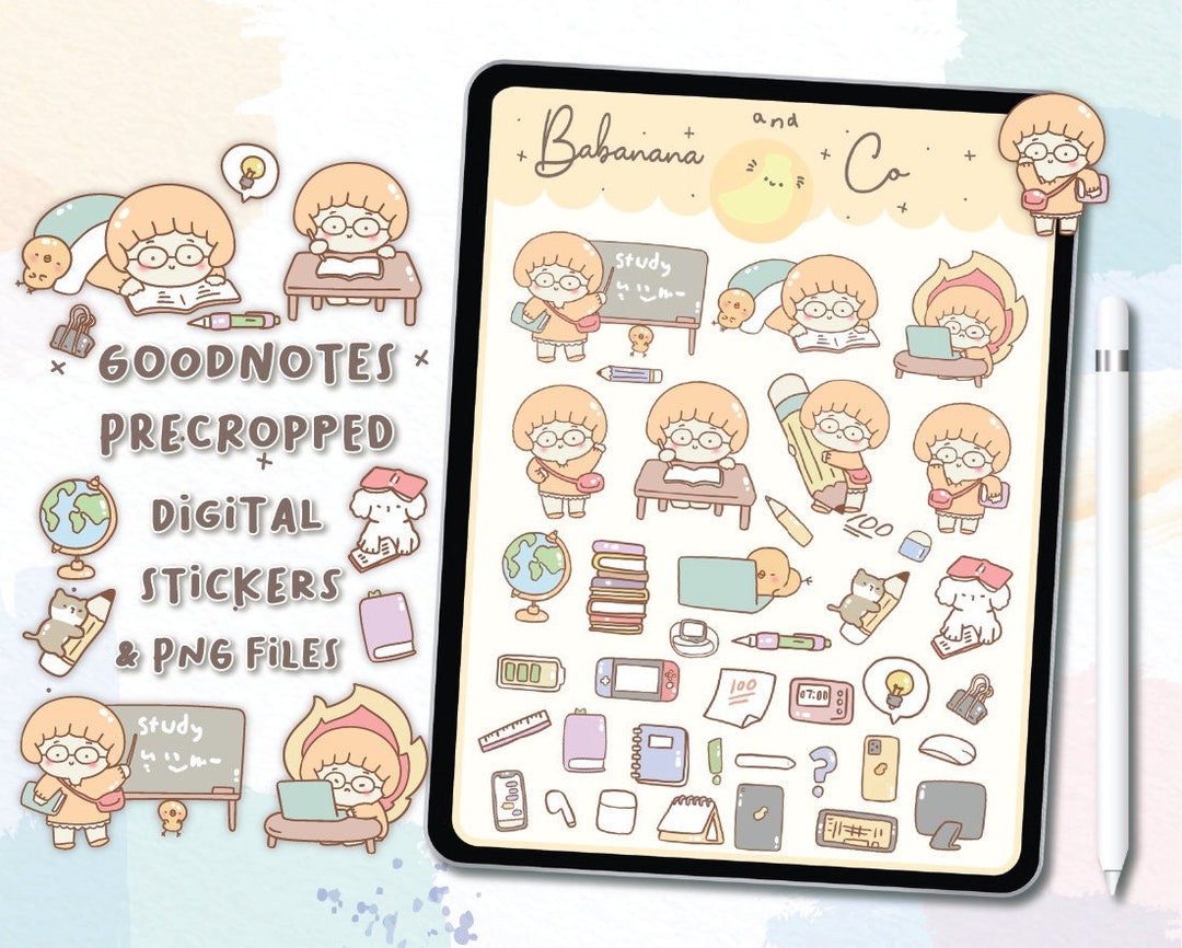 To School Digital Stickers | Goodnotes Stickers | Cute Hand Draw ...