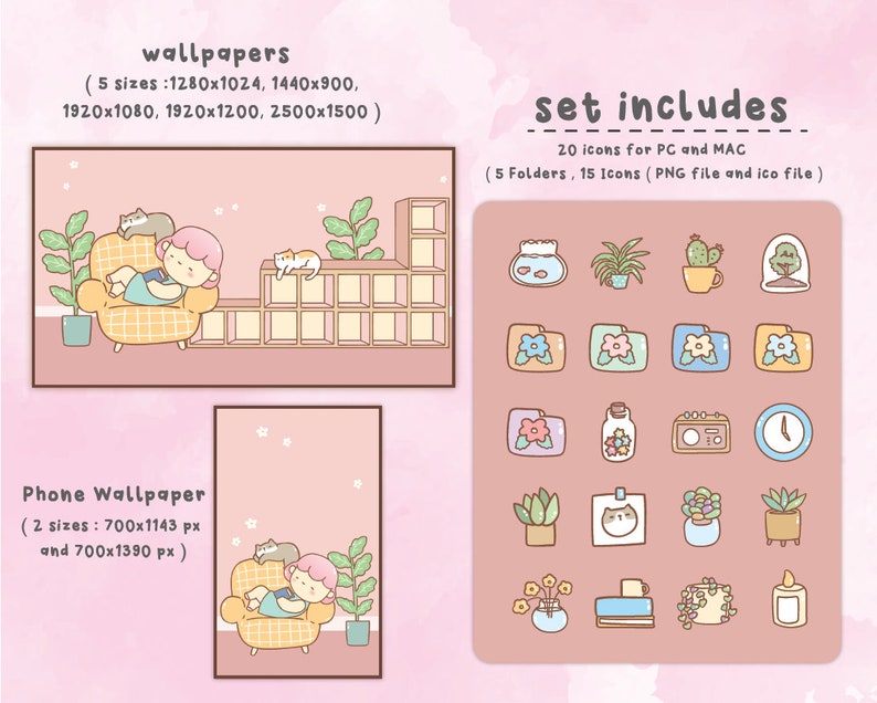 Cozy House Desktop Wallpaper Organizer| Mac and Windows Organizer | Mac ...