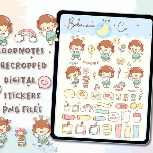 Cute Happy Day Digital Stickers Goodnotes Stickers Cute - Etsy
