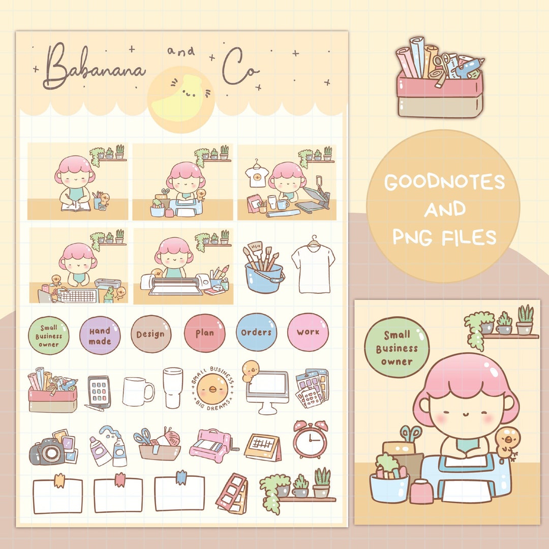 Small Business Digital Stickers | Goodnotes Stickers | Cute Hand Draw ...