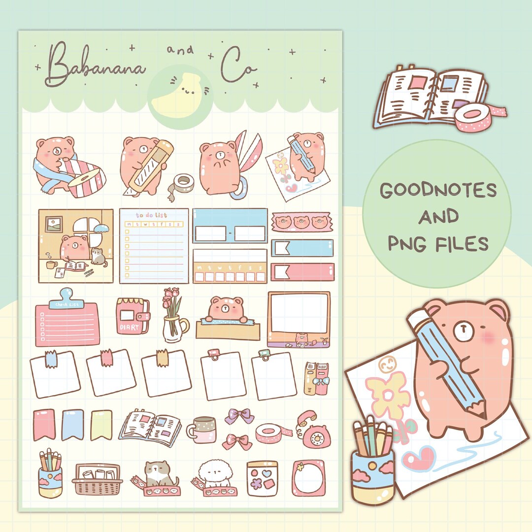 Cute Hand Drawn Planning Digital Stickers | Goodnotes Stickers | Cute ...