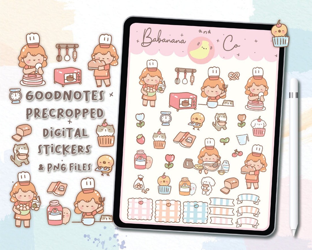 Bakery Digital Stickers | Goodnotes Stickers | Cute Hand Draw | Digits ...