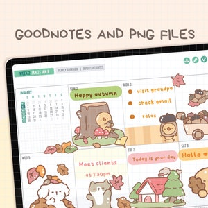 Cute Autumn Digital Stickers | Goodnotes Stickers | Cute Hand Draw ...