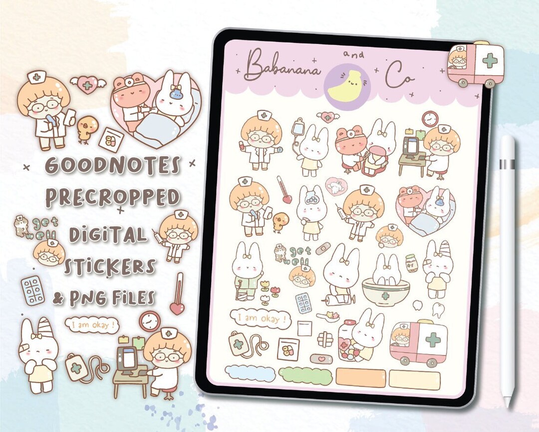 Hand-illustrated Get Well Soon Digital Stickers | Goodnotes Stickers ...