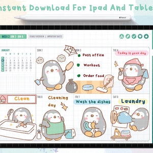 Cleaning Digital Stickers | Goodnotes Stickers | Cute Hand Draw ...