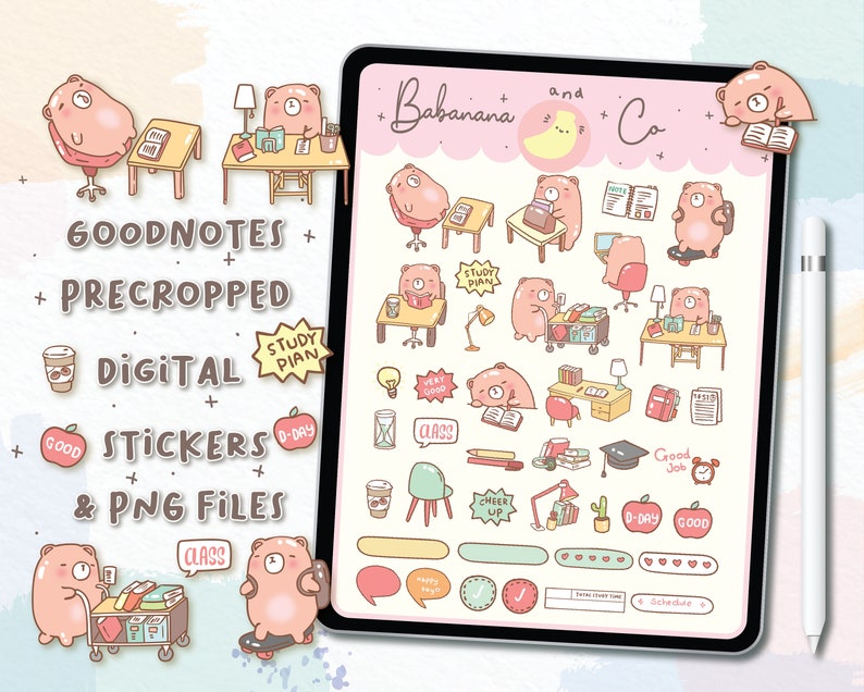 Back to School Digital Stickers | Goodnotes Stickers | Cute Hand Draw ...