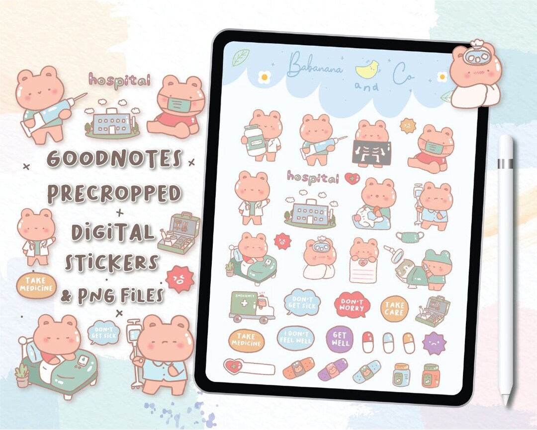 Hospital Digital Stickers | Goodnotes Stickers | Cute Hand Draw ...